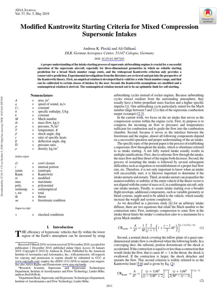 Kantrowitz 2019 | PDF | Fluid Dynamics | Aerodynamics