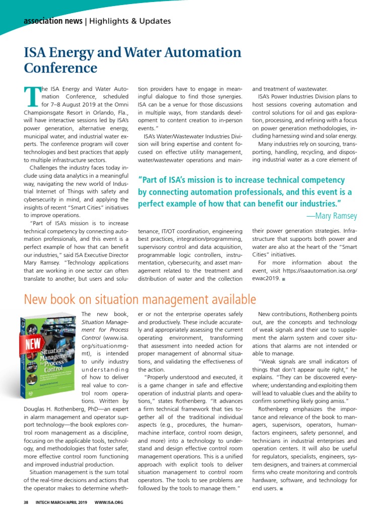 InTech March April 2019 Part38 | PDF | Water | Automation