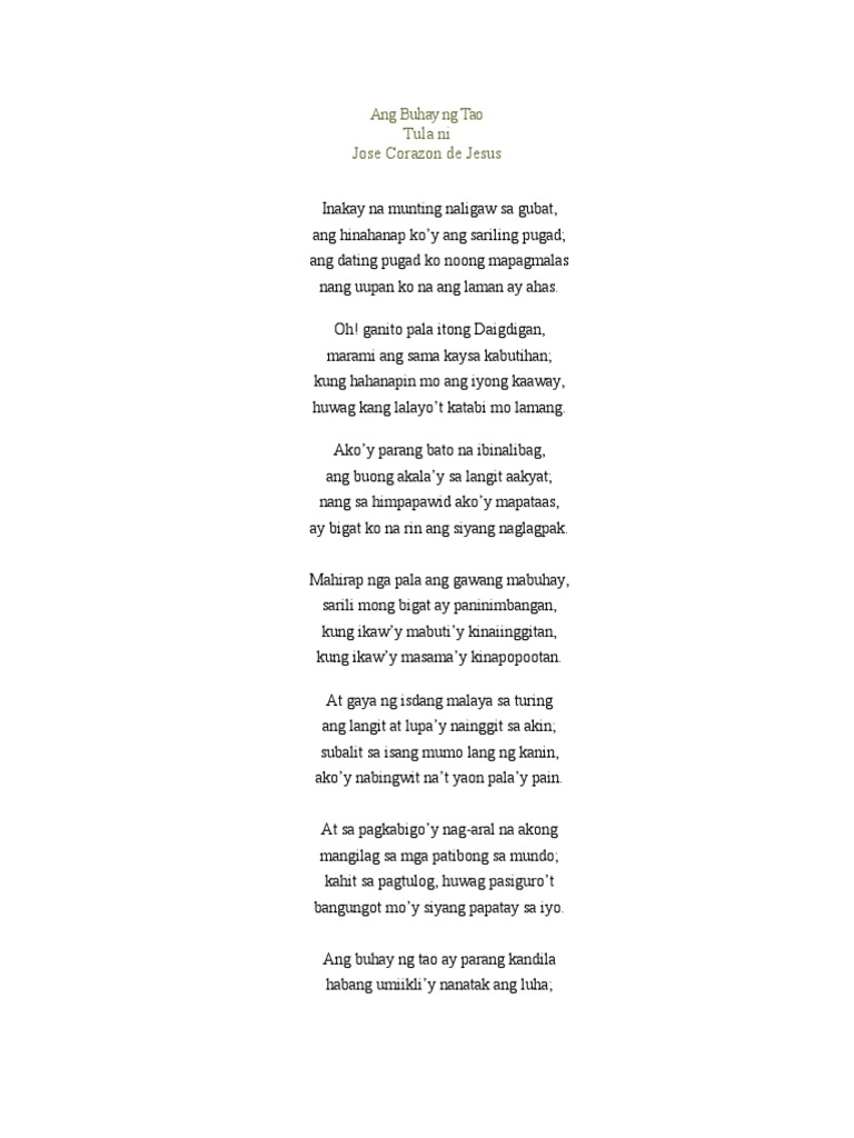 2.-Isang-Punongkahoy-Tula-ni-Jose-Corazon-de-Jesus | PDF