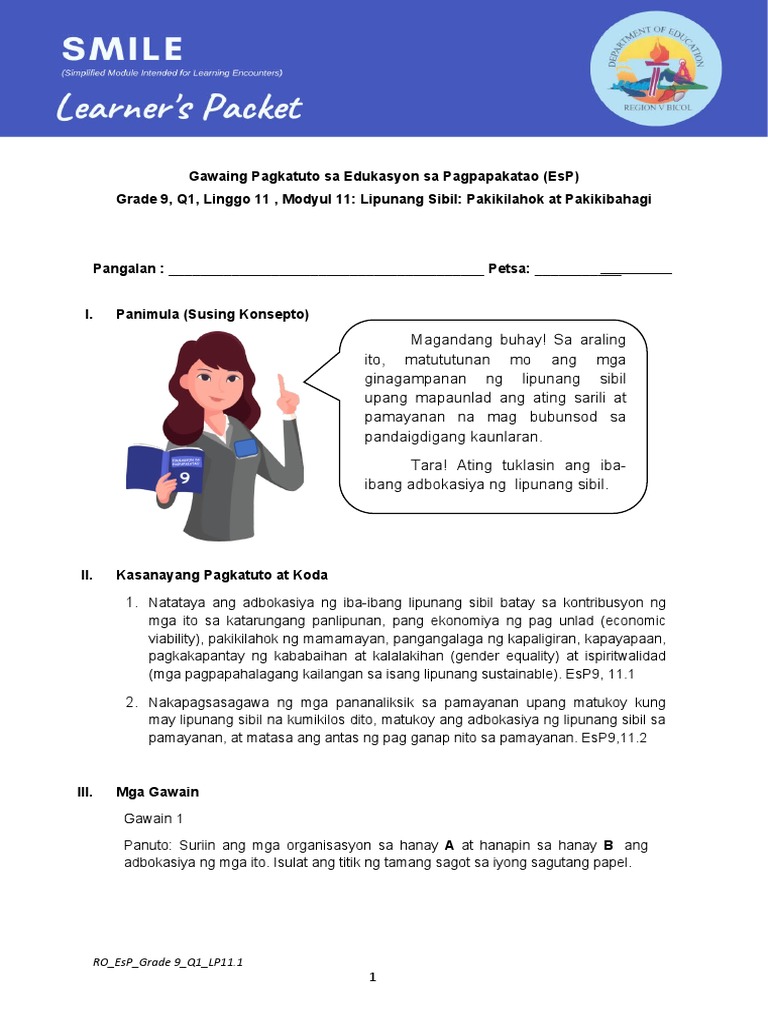 LP Esp 9 q1 Linggo11.1 Bachecha | PDF