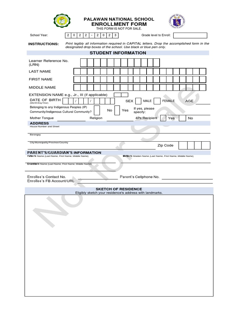 Shs Enrollment Form Sy 2022-2023 | PDF | Regulatory Compliance