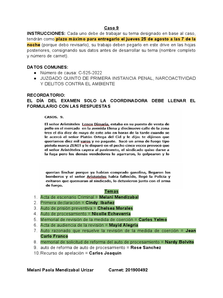 Caso 9 Clínica Penal | PDF | Guatemala | Derecho penal