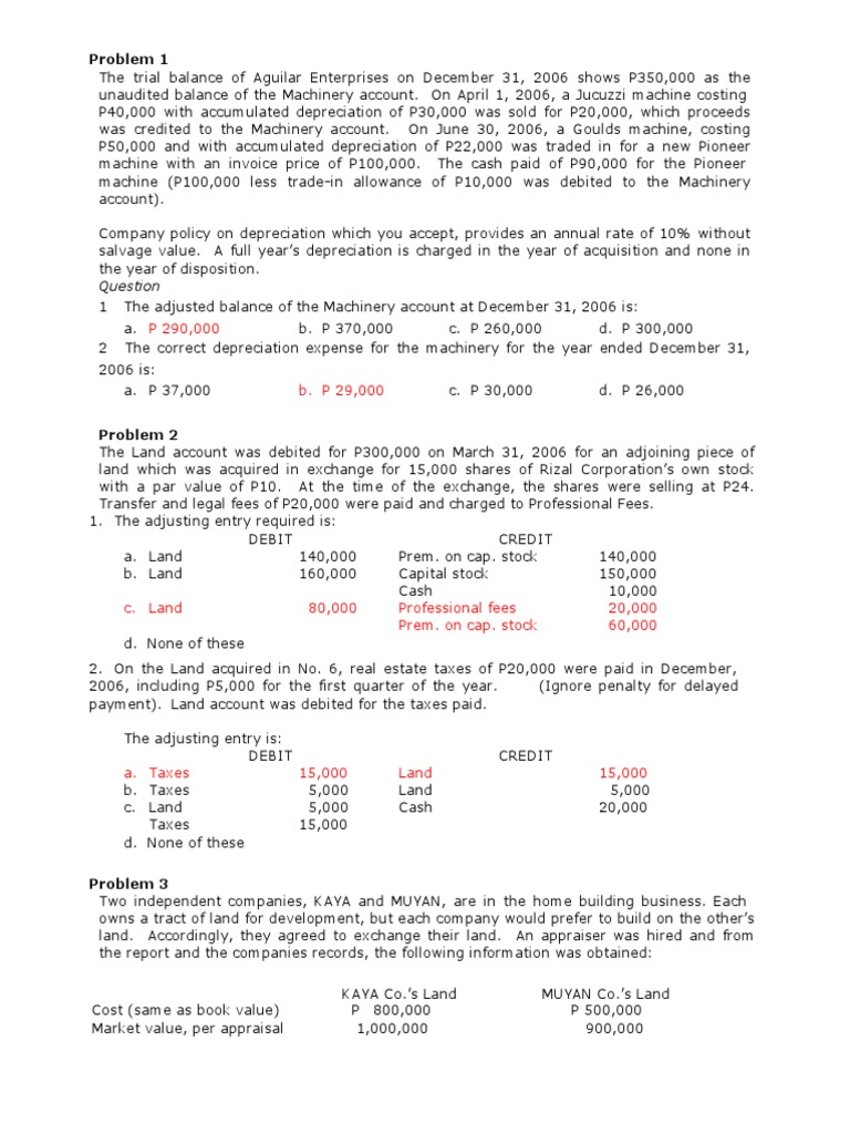 Problem 1 | PDF | Depreciation | Book Value