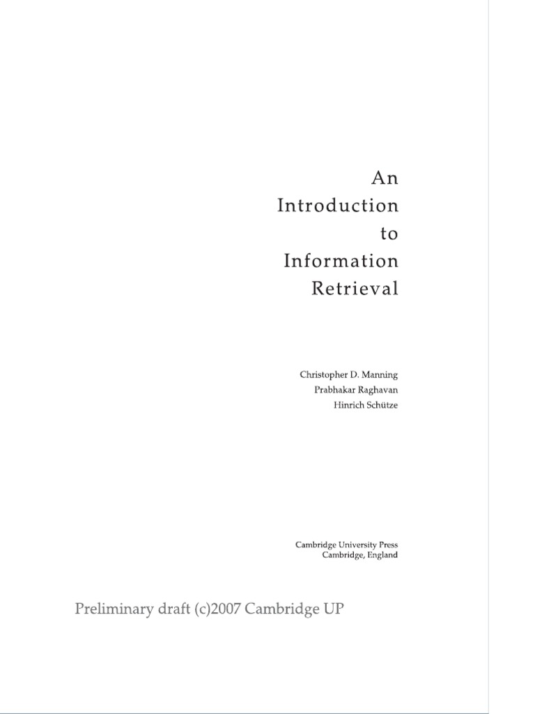 IR Manning Book Solutions | PDF