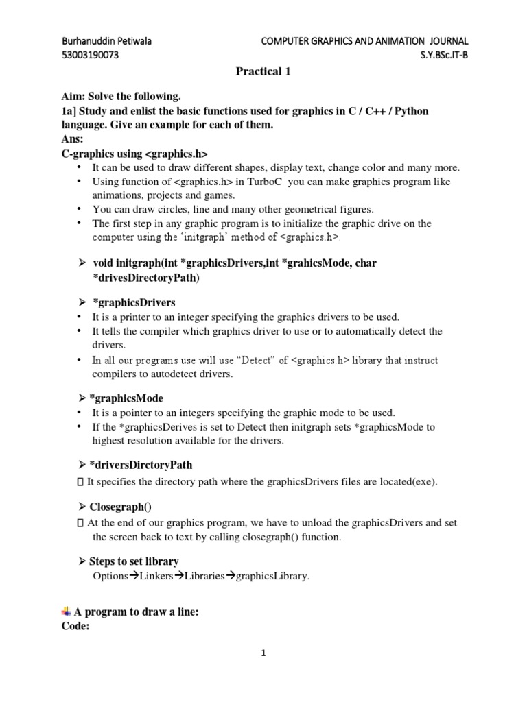 CGA Practical Journal | PDF | Computer Program | Programming