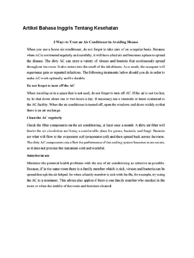 Artikel Bahasa Inggris Tentang Kesehatan | PDF