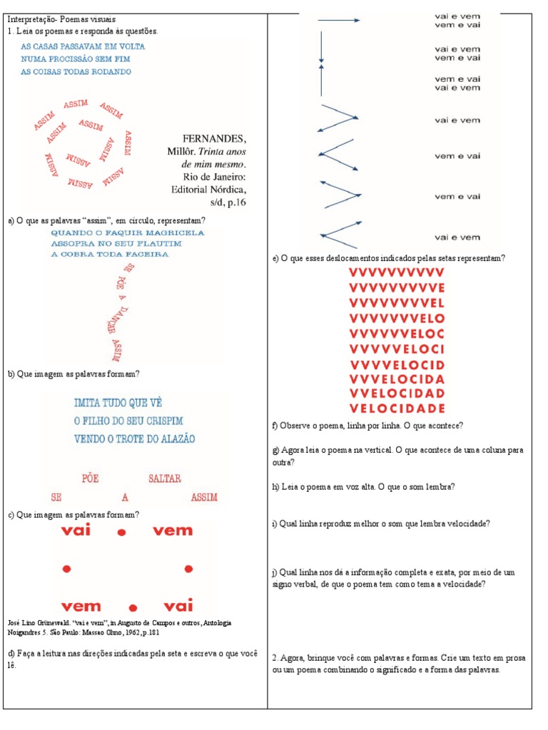 Interpretação de poemas visuais | PDF