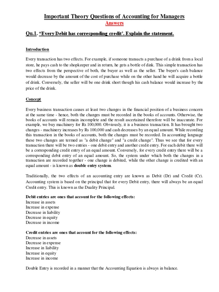 AFM - Answers of IMP Questions | PDF | Debits And Credits | Financial Services