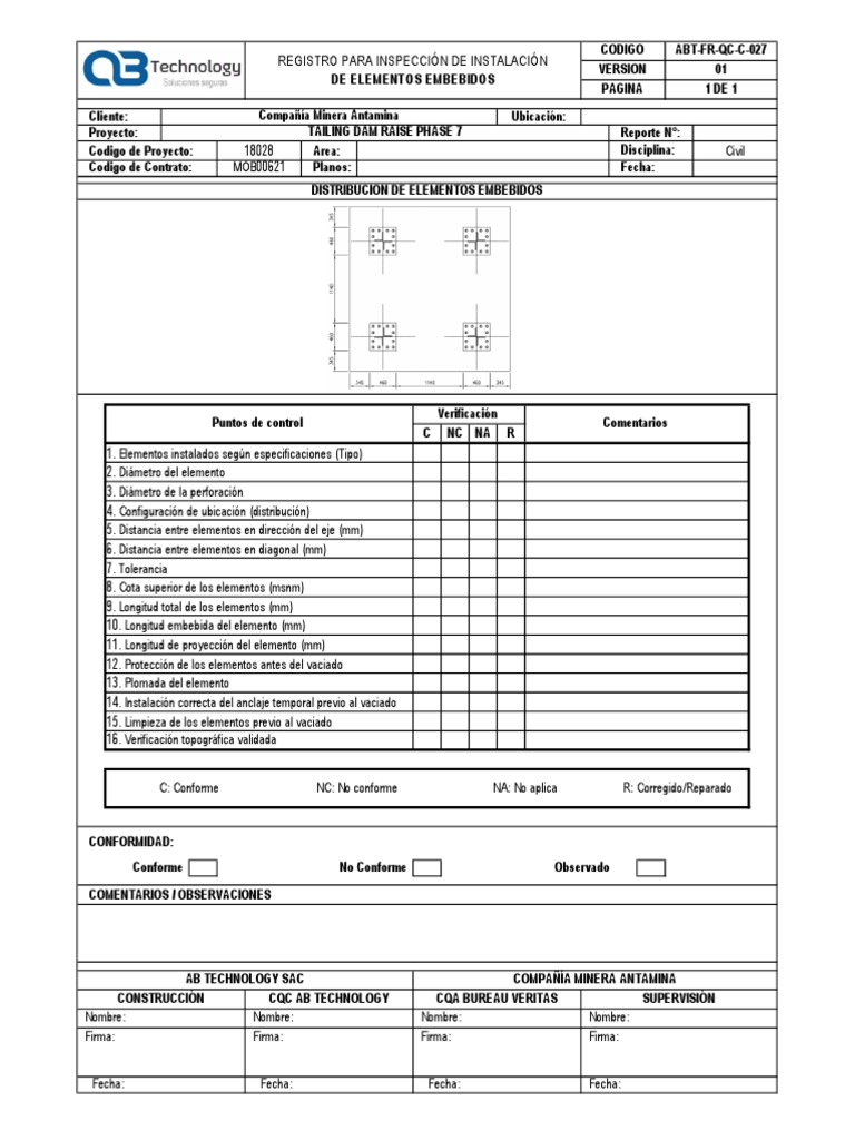 ABT-FR-QC-C-027 - Elementos Embebidos | PDF