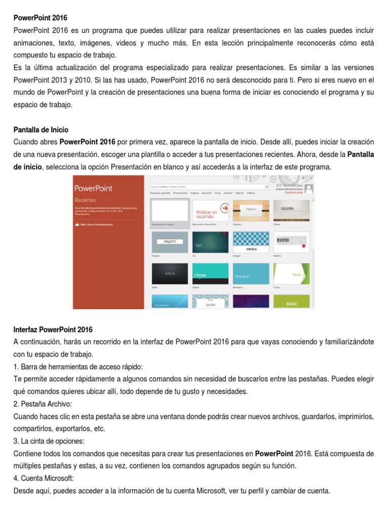 Introduccion A PowerPoint 2016 | PDF | Microsoft PowerPoint | Archivo de computadora