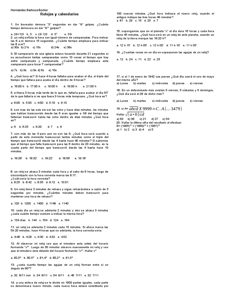 Hora y tiempo en relojes | PDF | Reloj | Hora