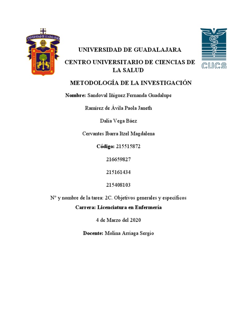 2C. Objetivos General y Específicos | PDF | Relaciones personales ...