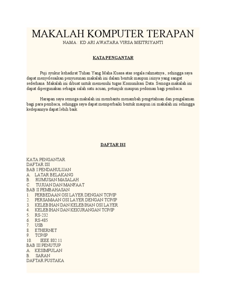 Makalah Komputer Terapan | PDF