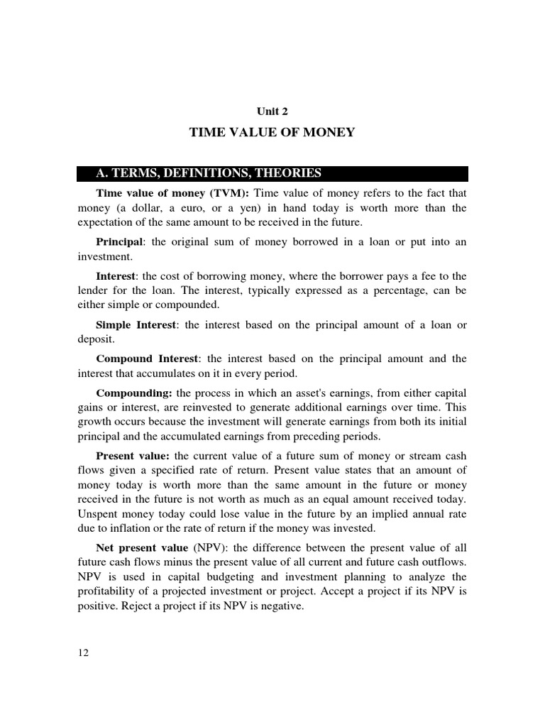 Ta CN TCNH - Unit 2 - Time Value of Money | Download Free PDF | Net Present Value | Present Value
