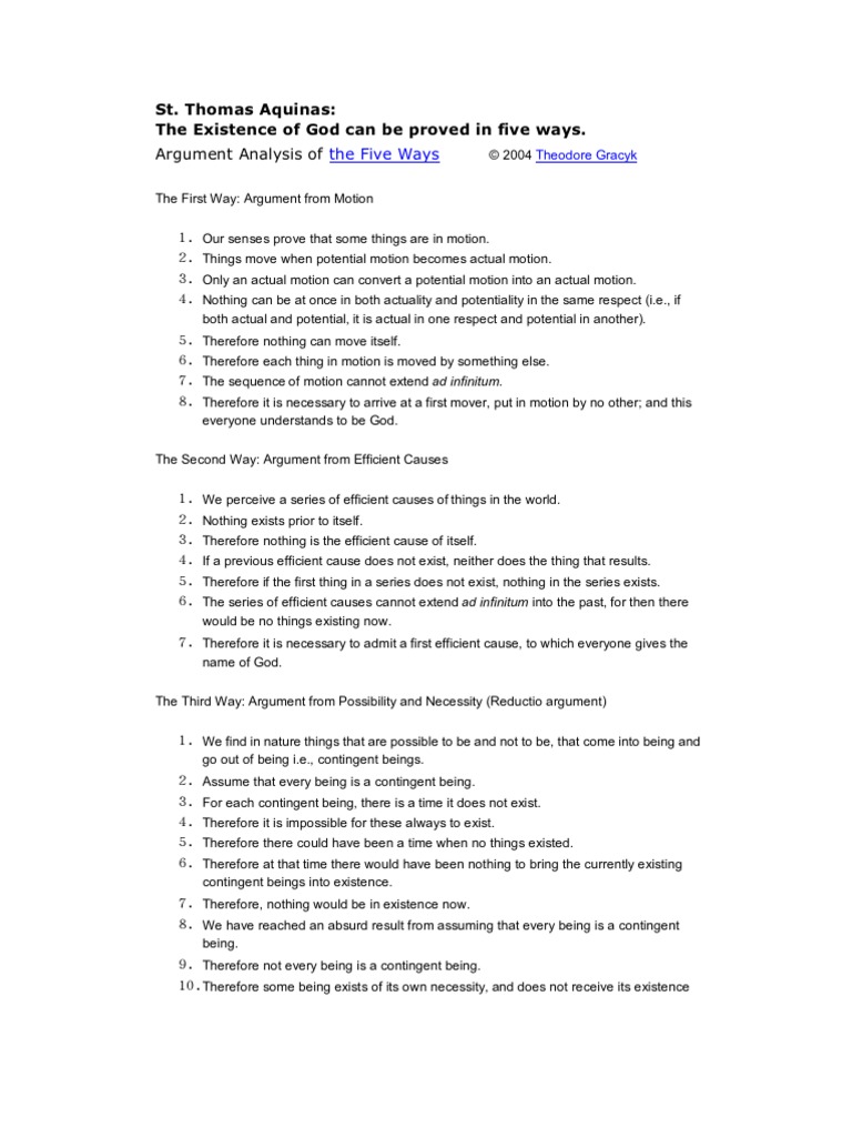Thomas Aquinas 5 Ways | PDF | Western Philosophy | Cognitive Science