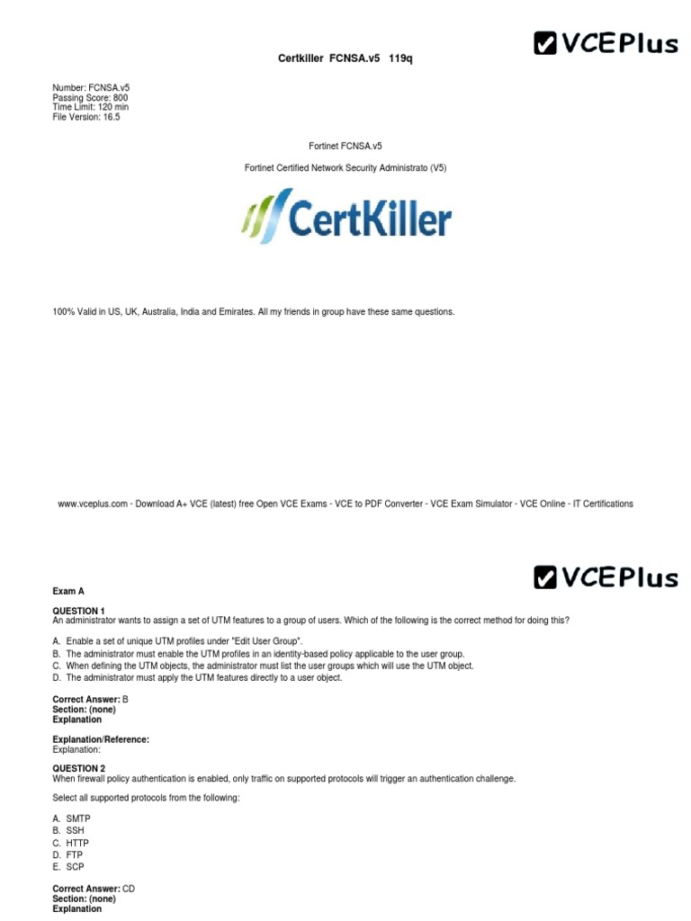Fortinet - Certkiller.FCNSA .V5.v2015-04-08.by .Florine.119q | PDF ...