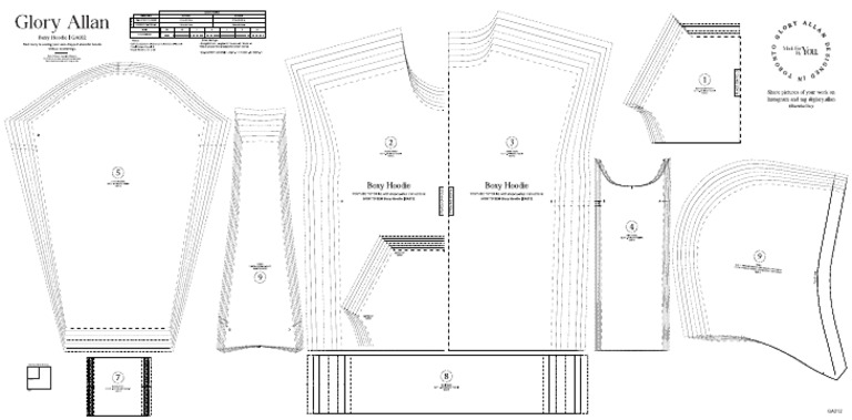 Glory Allan - GA012 - Boxy Hoodie Sewing Pattern - 73in X 36in | PDF