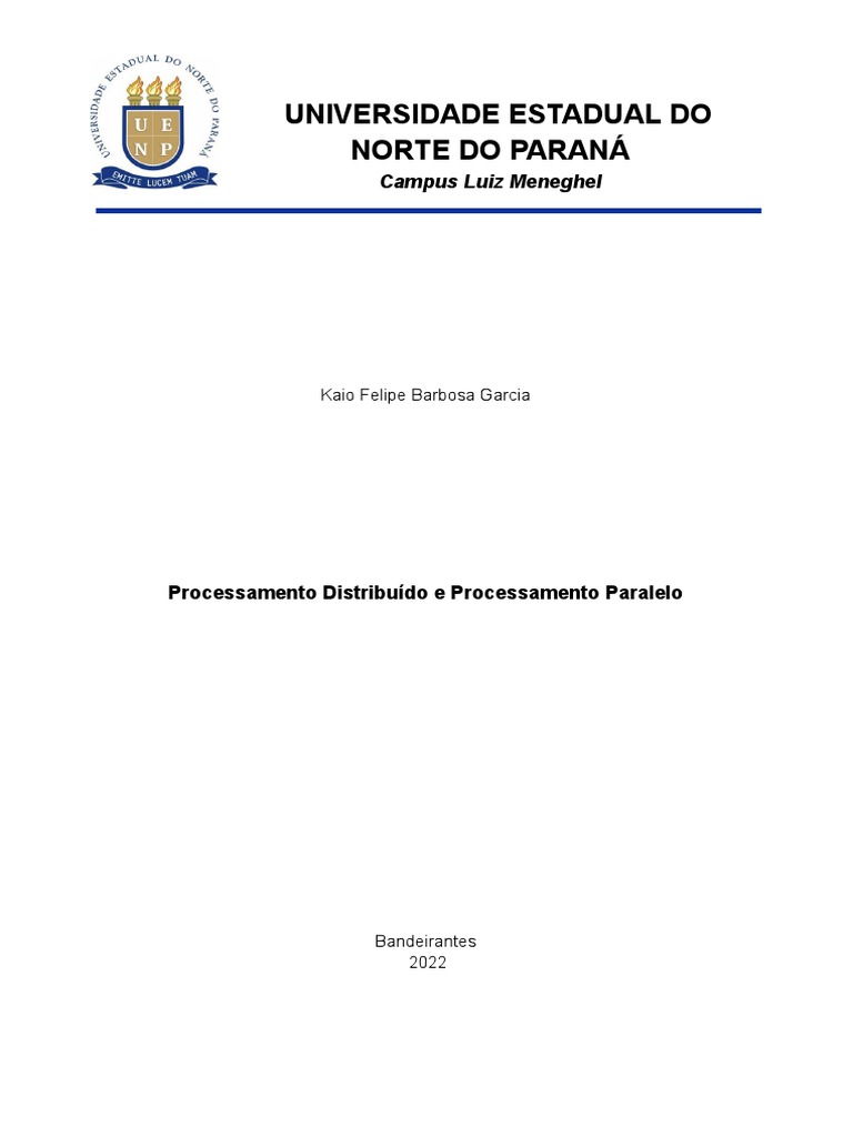 Processamento Distribuído e Paralelo | PDF | Unidade central de ...