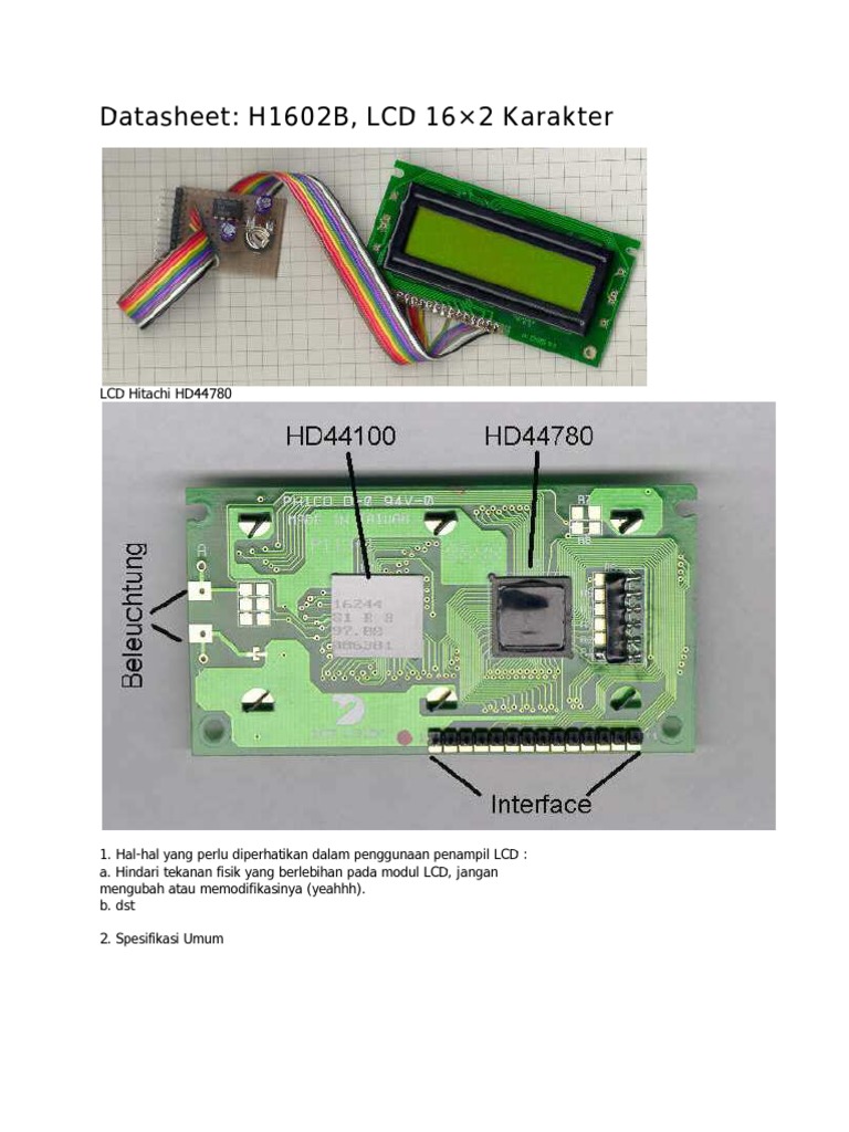 Datasheet LCD 16x2 | PDF