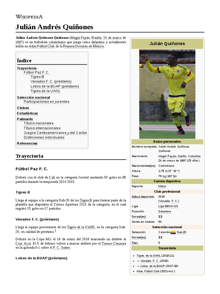 Julián Andrés Quiñones | PDF | Asociación de Futbol | Deportes