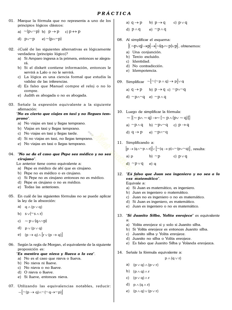 Tarea | PDF | Lógica | Matemáticas