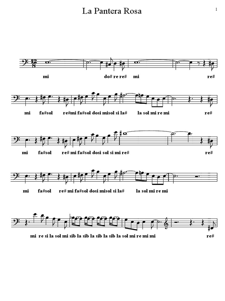 Partitura de "La Pantera Rosa" | PDF