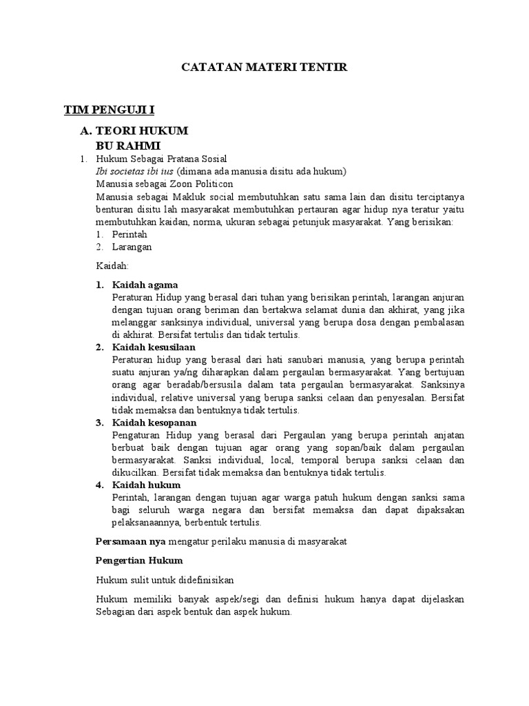 Materi Tentir Sidang Kompre | PDF