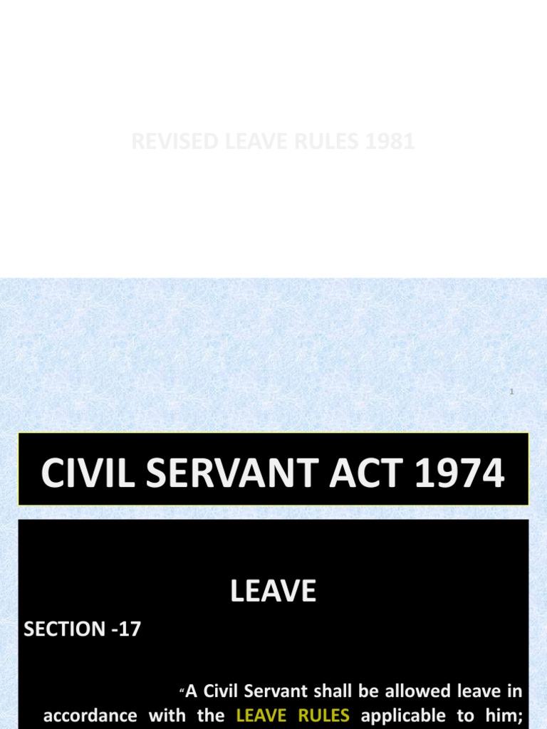 Revised Leave Rules for Punjab 1981 | PDF | Government | Justice