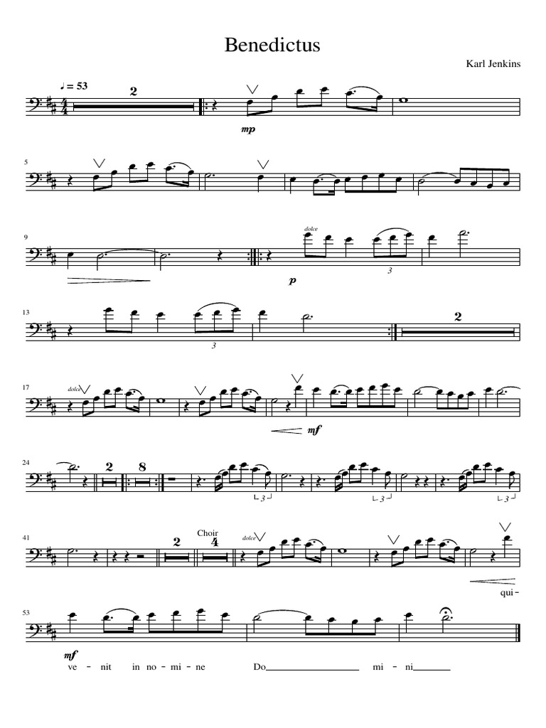 Karl Jenkins' Benedictus Sheet Music | PDF