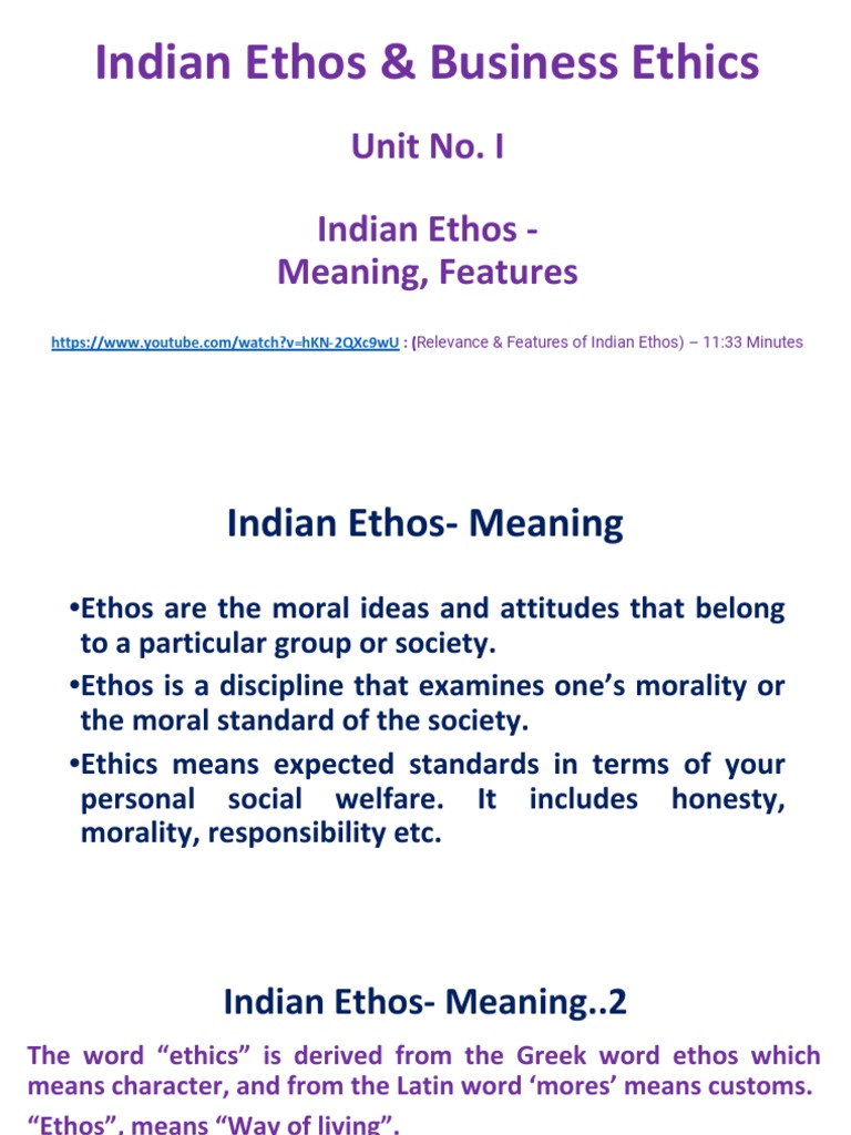 Indian Ethos & Business Ethics | PDF | Morality | Philosophical Theories