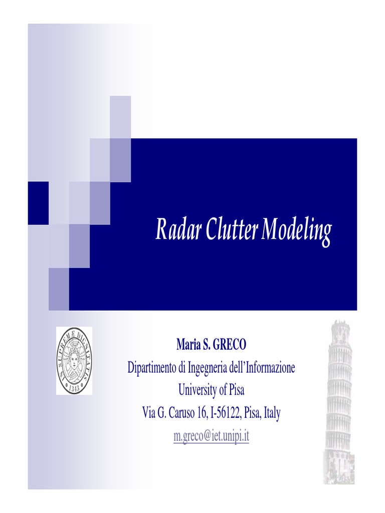 Clutter Modeling Pdf Spectral Density Radar
