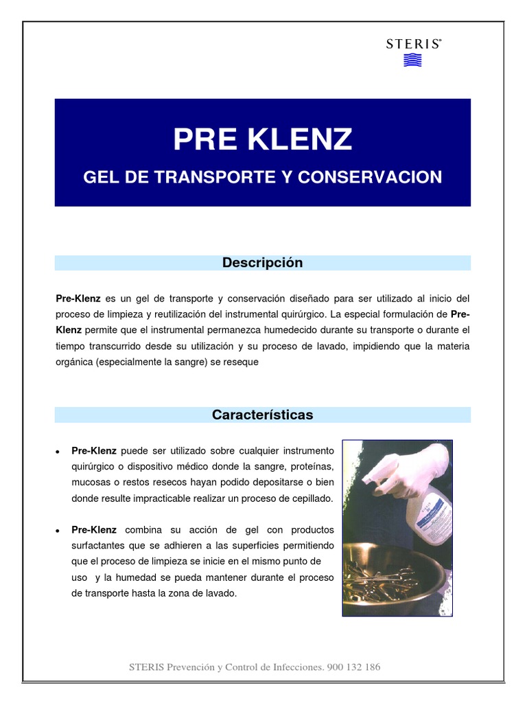 Gel Pre-Klenz para Instrumental Quirúrgico | PDF | Agua | Tensioactivo