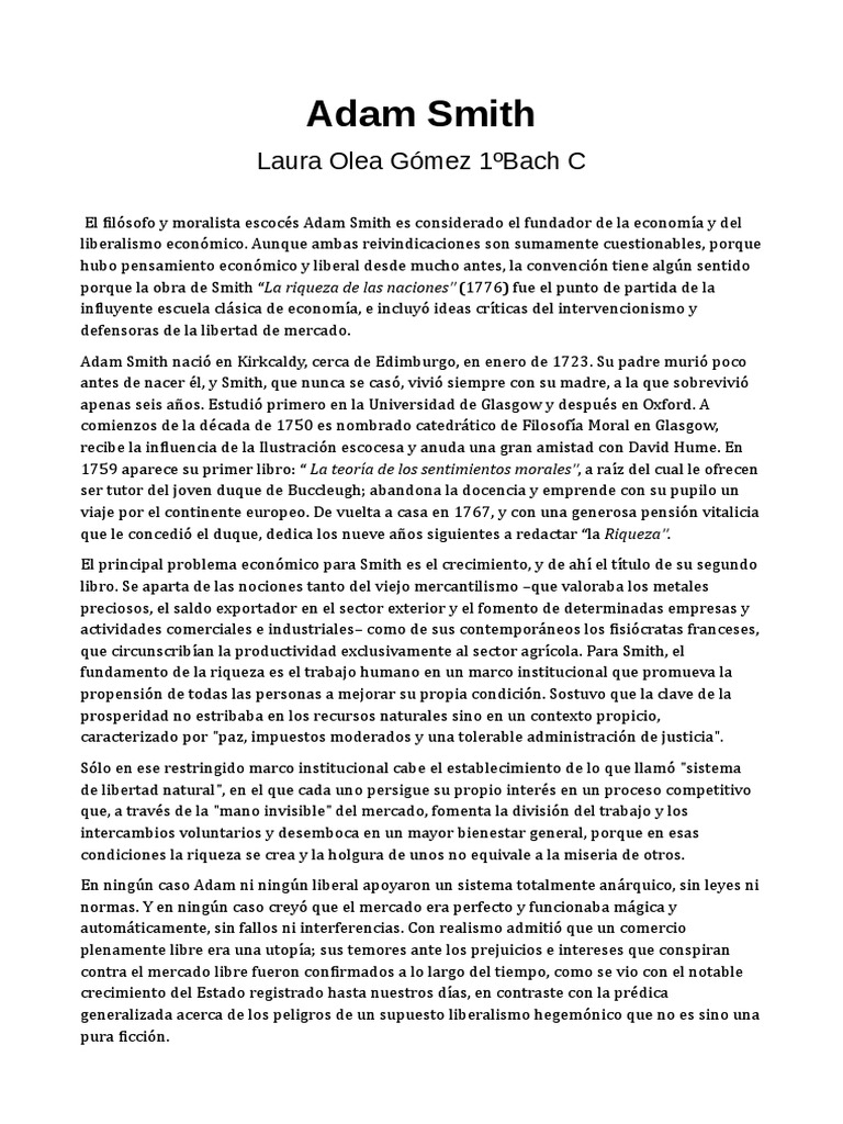 Adam Smith | PDF | Adam Smith | Economias