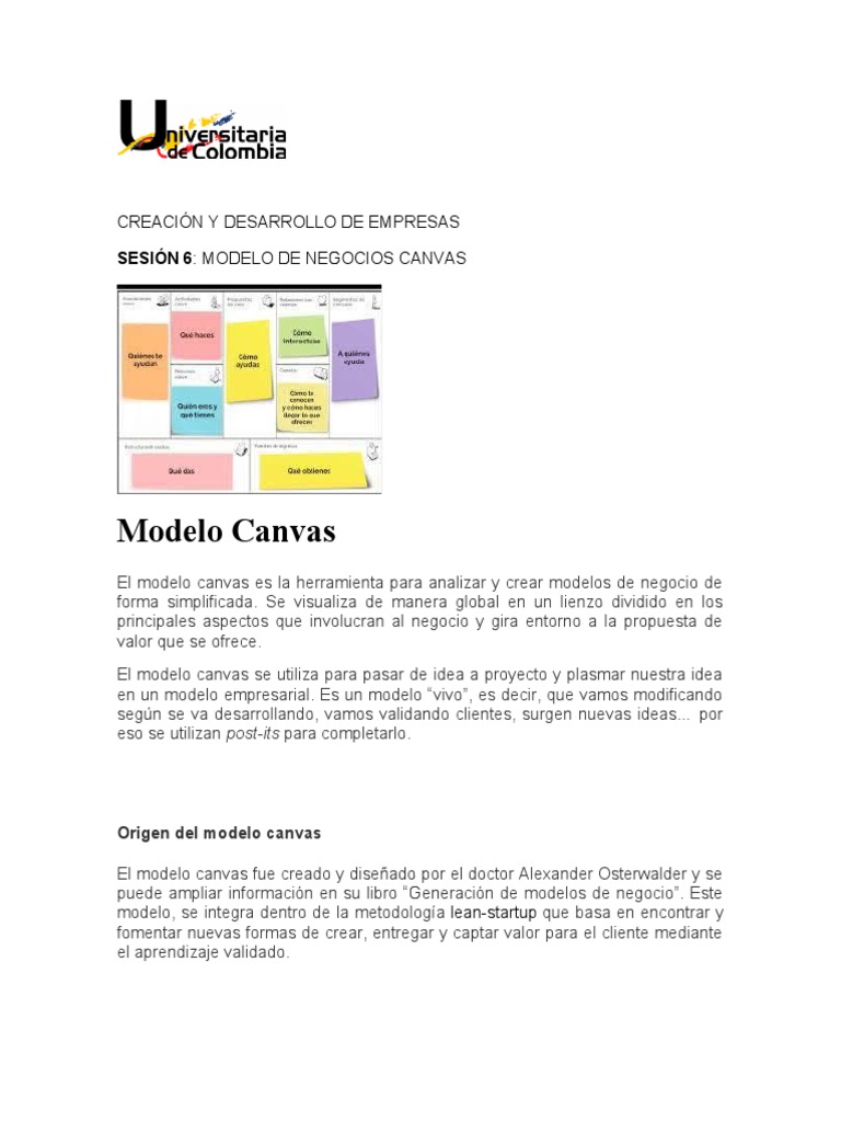 Modelo Canvas: Guía Práctica y Beneficios | PDF | Modelo de negocio ...