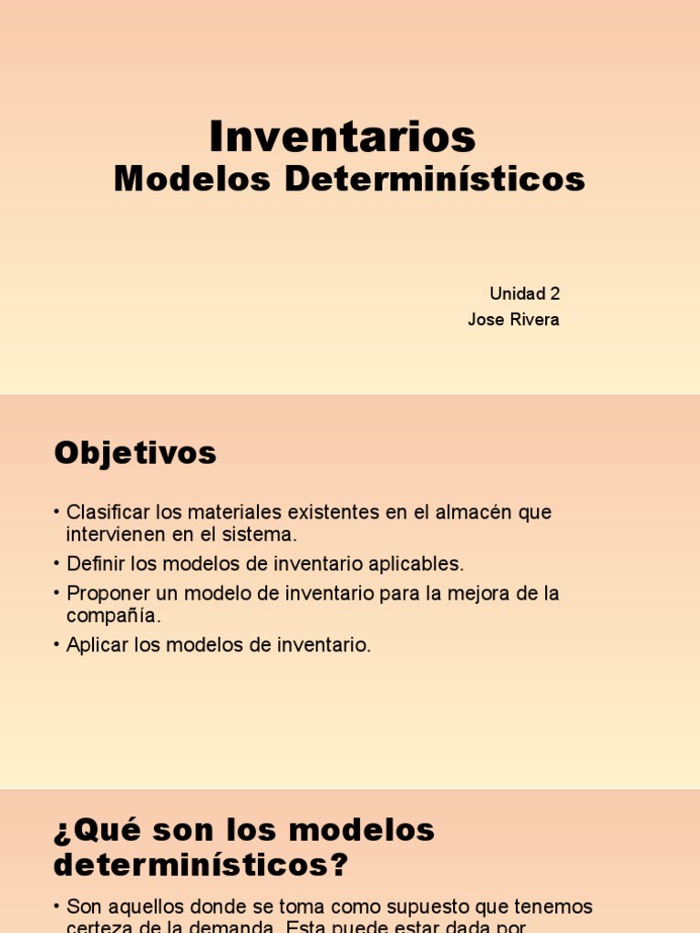 Modelos Determinísticos de Inventario | PDF | Inventario | Economias