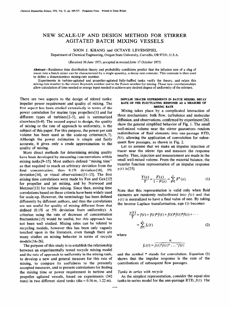 New Scale-Up and Design Method For Stirrer | PDF