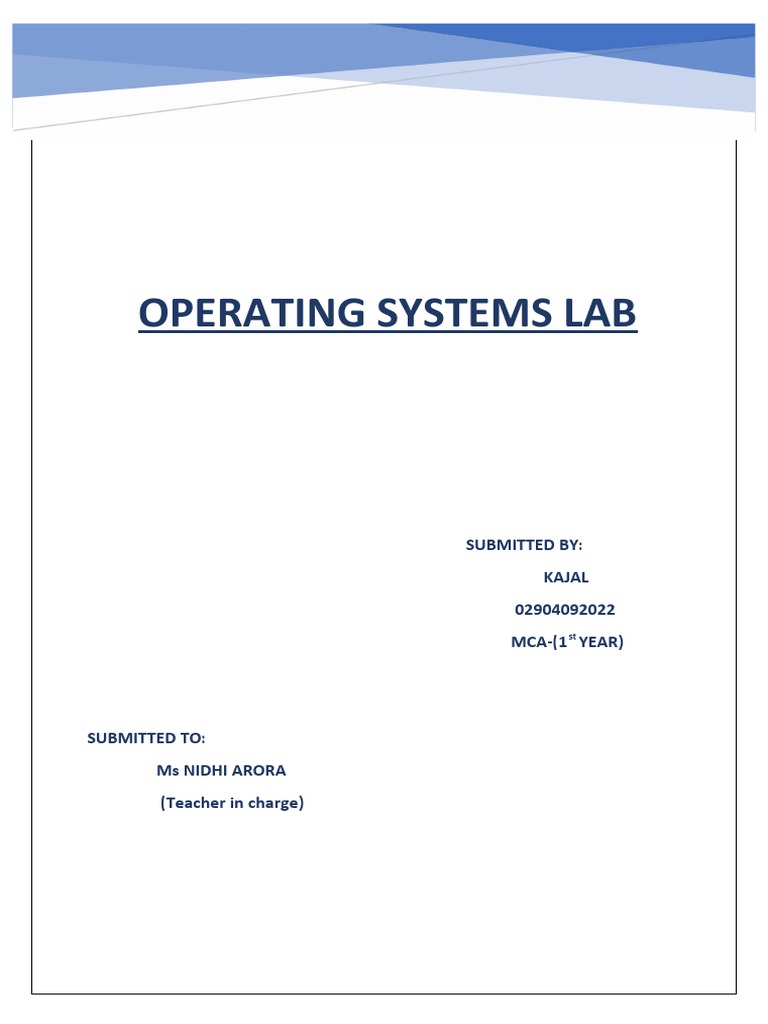 Operating Systems Lab | PDF | Operating System | Mac Os