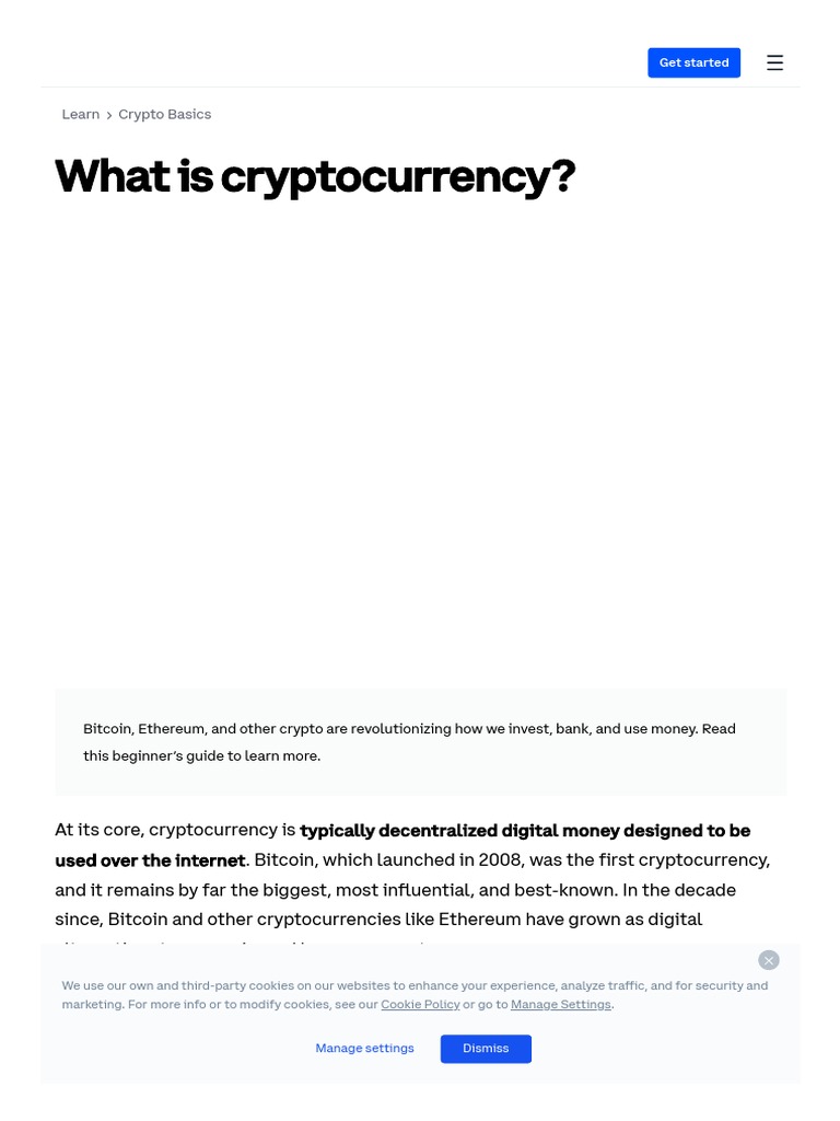 What Is Cryptocurrency - Coinbase | PDF | Cryptocurrency | Bitcoin