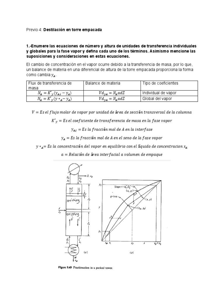 Previo 4 | PDF | Destilación | Gases