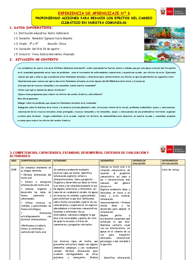 Experiencia de Aprendizaje Nº6 | Descargar gratis PDF | Aprendizaje | Sustracción