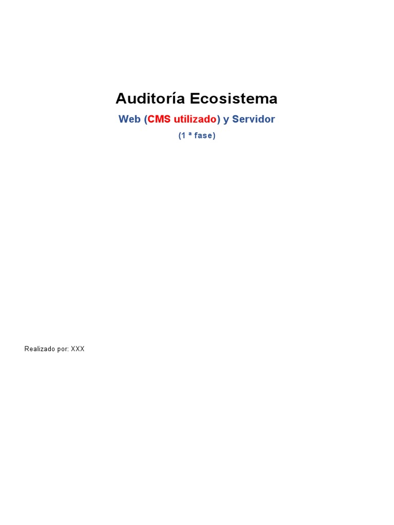 Auditoría Ecosistema E-Commerce y Servidor | PDF | Servidor (Computación) | Planificación de ...