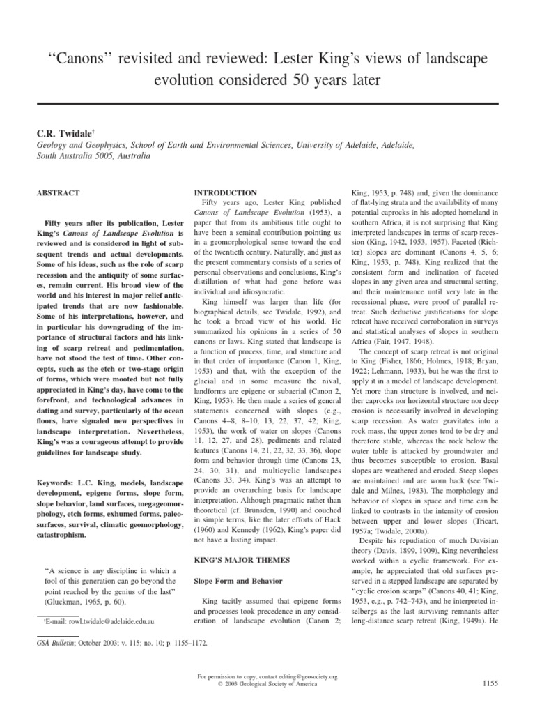 Twidale 2002-Deslizamientos en Cañones | PDF | Geomorphology | Erosion