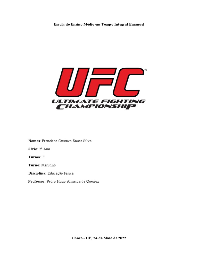 Modelo de Capa de Trabalho (Digitado) | PDF | Artes marciais mistas ...