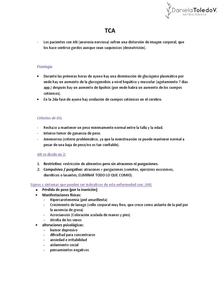 Clase Tca Dani | PDF | Bulimia nerviosa | Desorden alimenticio