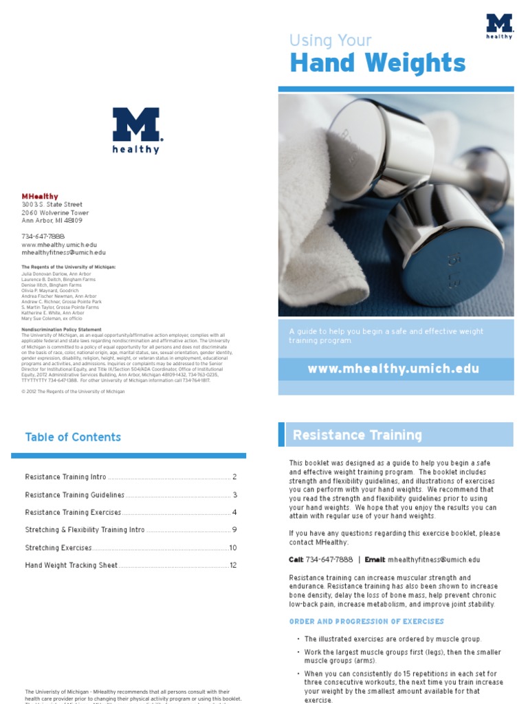 Hand Weight Booklet Email | PDF | Weight Training | Strength Training