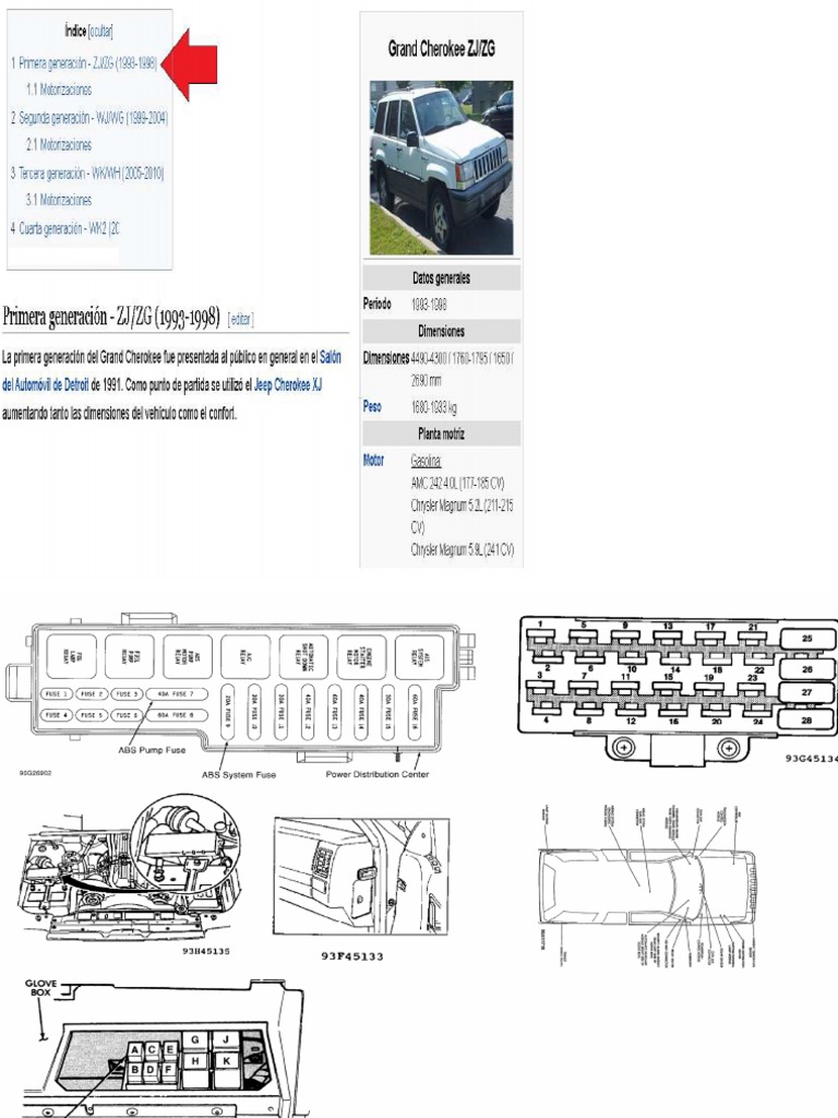 Jeep Grand Cherokee 93-98 ZJZG Control Motor, Pinout, Diagramas Wiper ...