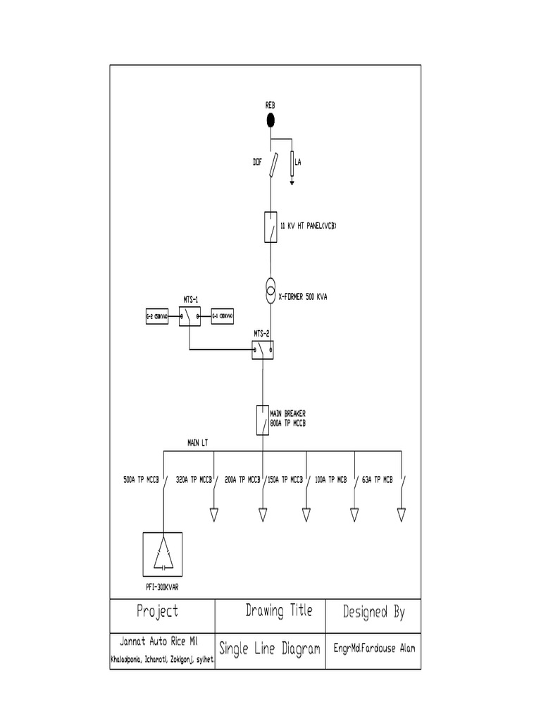 Single Line Diagram - DWG 4-Layout1 | PDF