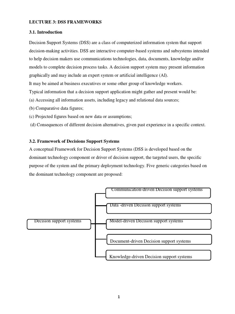 Lesson 3 - DSS Framework | PDF | Decision Support System | World Wide Web
