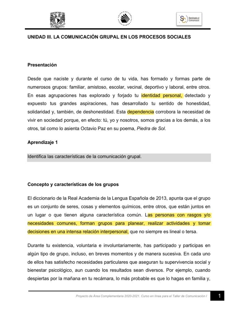 Características de La Comunicación Grupal | PDF | Comunicación | Facebook