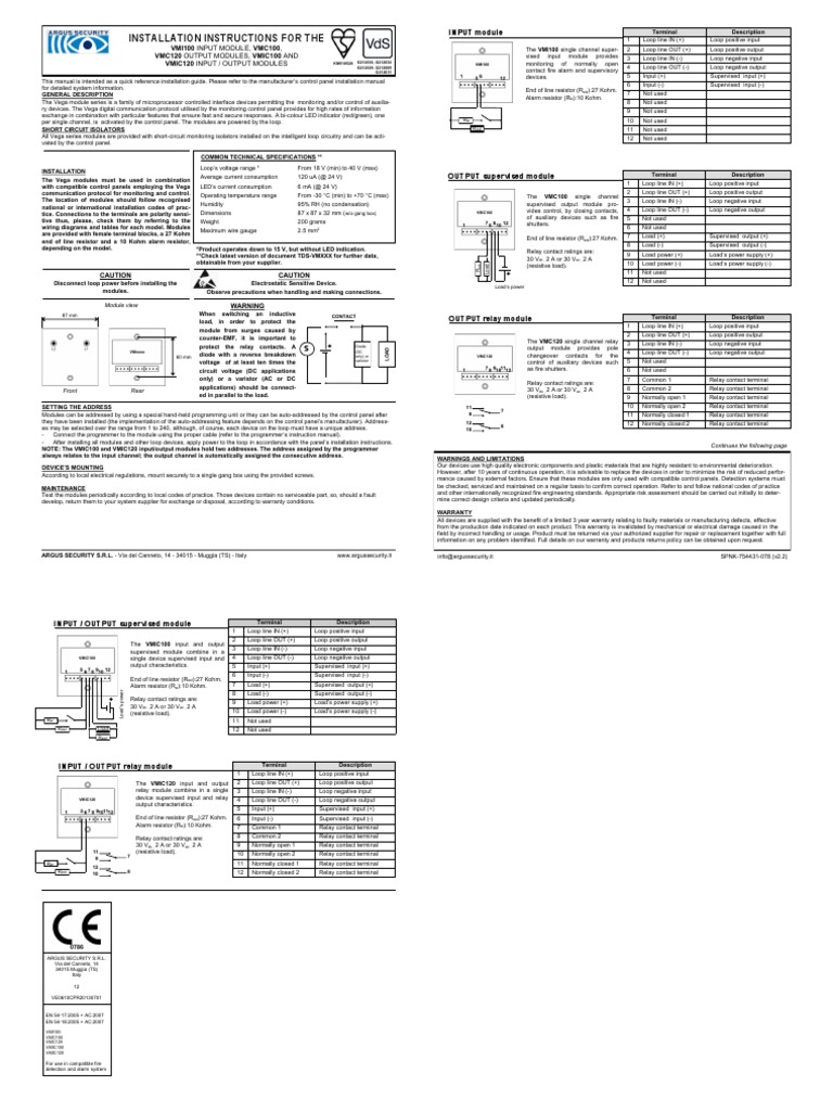 Argus Input Modules Connection Diagram | PDF | Relay | Power Supply
